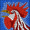 Free Mosaic Pattern Crowing Rooster
