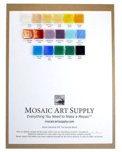 Sample Board Morjo™ Iridescent Glass Tiles 34 Inch