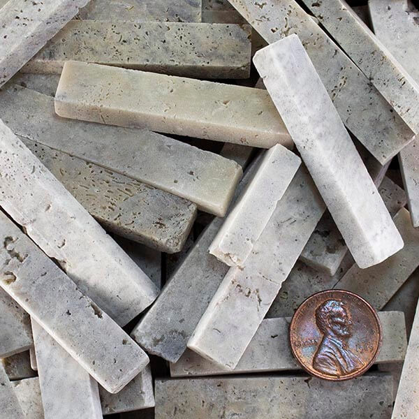 Silver Travertine Marble Mosaic Cutting Strips - Mosaic Art Supply