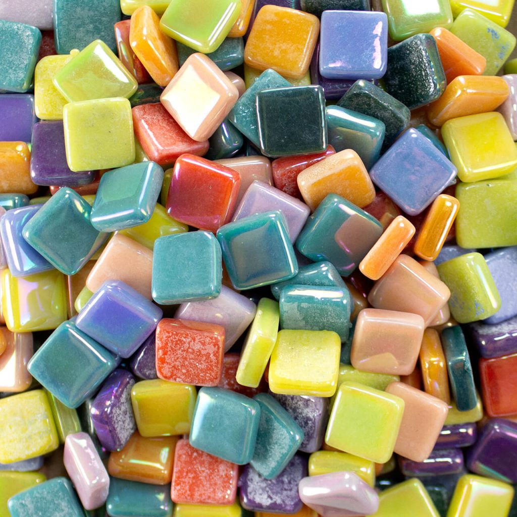 SOUR CANDY Iridized Glass Mosaic Tile Mix | Mosaic Art Supply