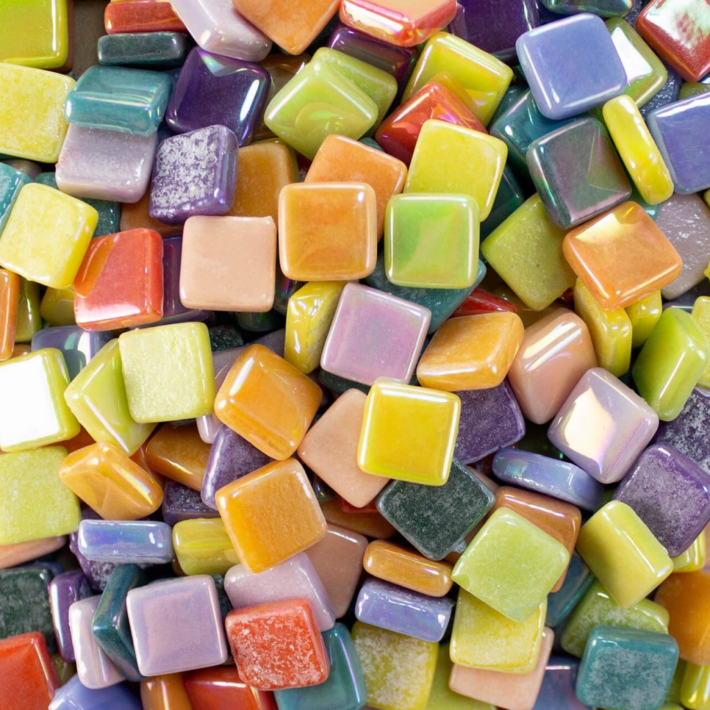 SOUR CANDY Iridized Glass Mosaic Tile Mix | Mosaic Art Supply