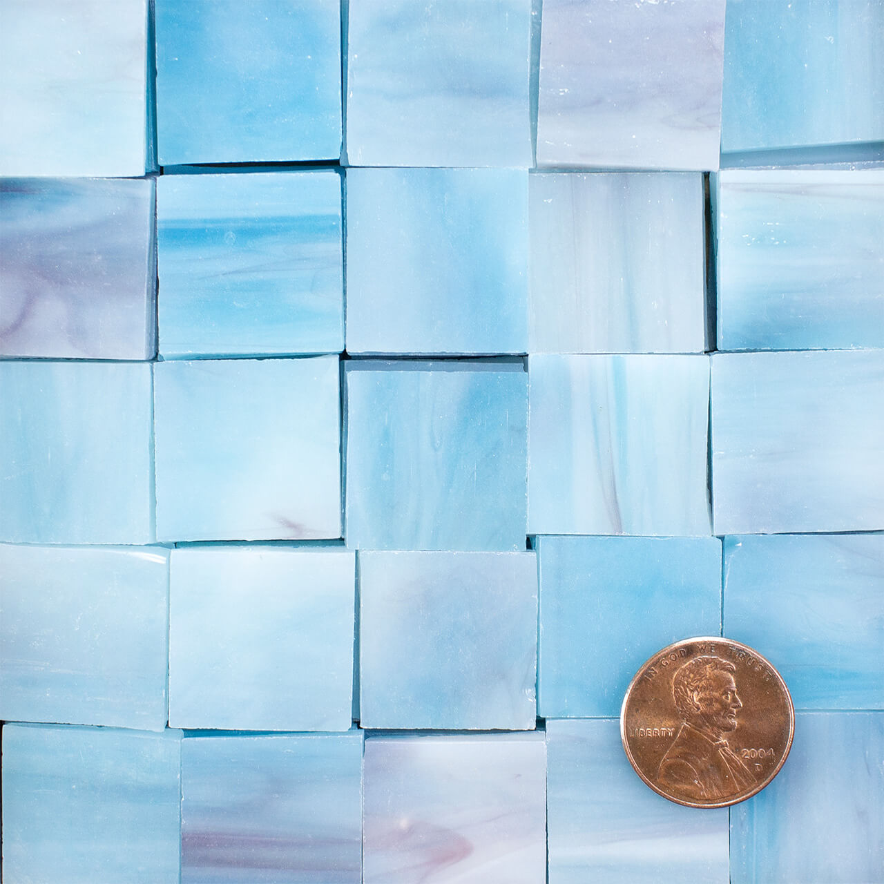 Powder Blue Stained Glass Mosaic Tiles 20mm | Mosaic Art Supply